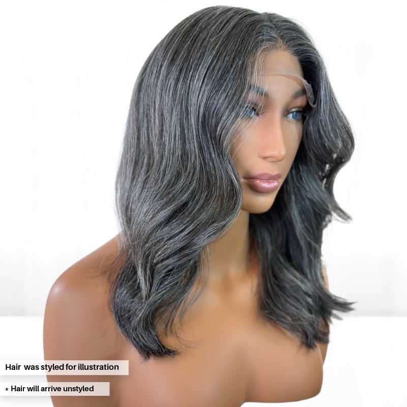 Gray Salt N Pepper Wigs Human Hair