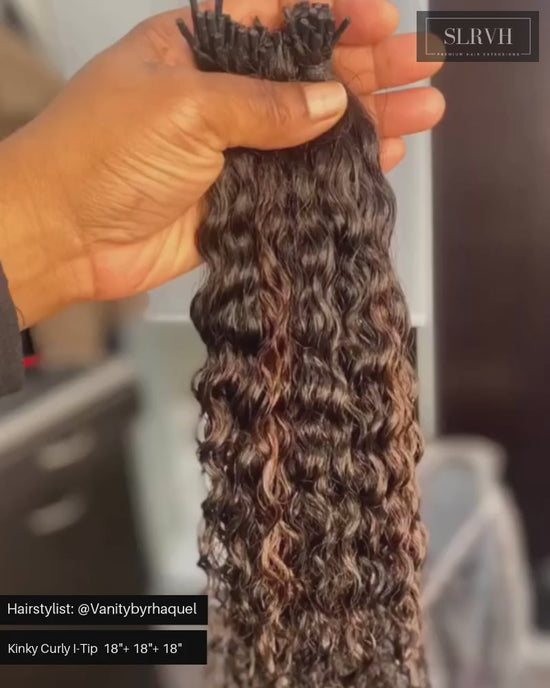 4A-4B Kinky Curly I-Tips 50 pcs (30g) – SL Raw Virgin Hair LLC.